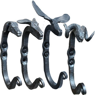 Alaska Forge Coat Hooks Dog, Moose, & Ram Styles