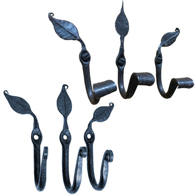 Alaska Forge Coat Hook Leaf Style (Narrow End)